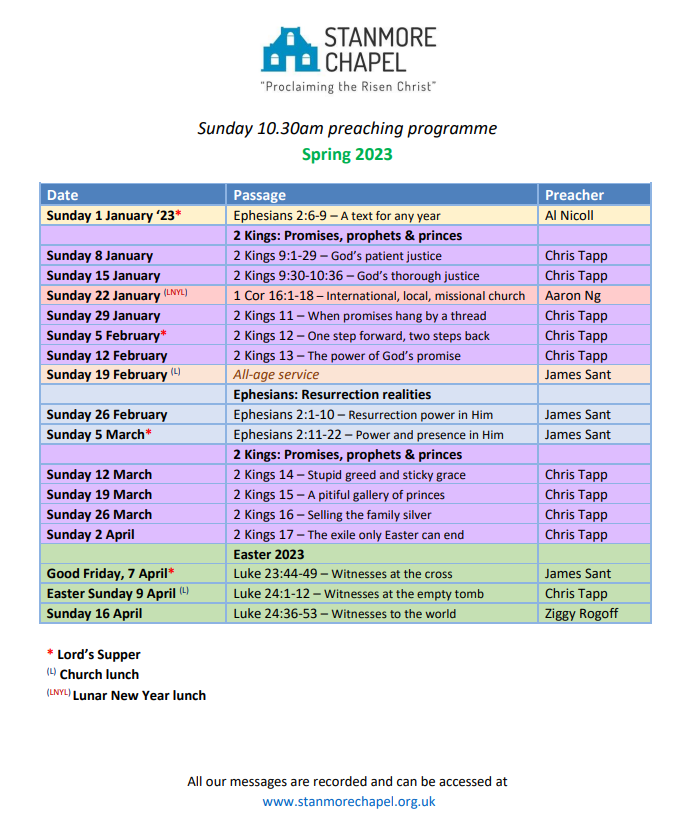 Stanmore Chapel : Term card